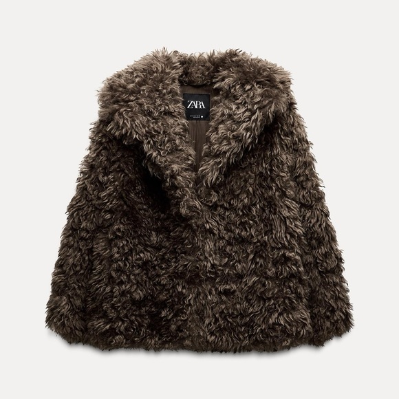 Zara | Jackets & Coats | Zara Faux Fur Short Coat Zw Collection Fall ...